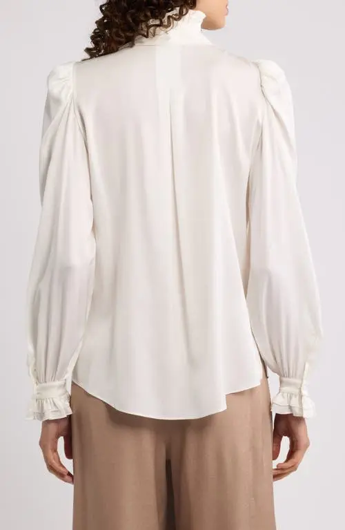 Kobi Halperin Silk Blend Tie Neck Blouse - Ivory