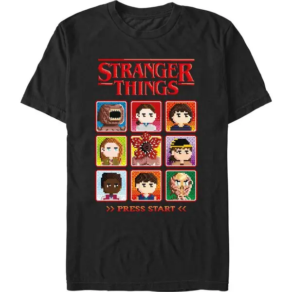 STRANGER THINGS Netflix Character Box 8 Bits Players T Shirt