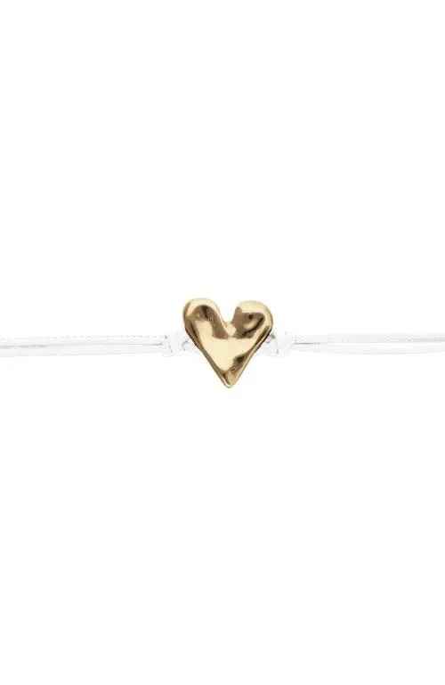 UNODE50 White Leather Bracelet With 18k -plated Heart Detail