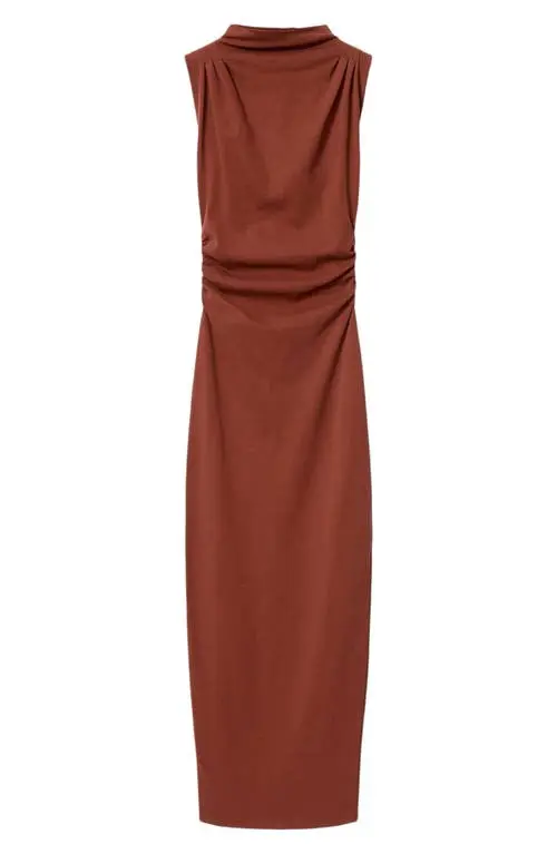 ALLSAINTS Katarina Cowl Neck Maxi Dress - Rust Brown
