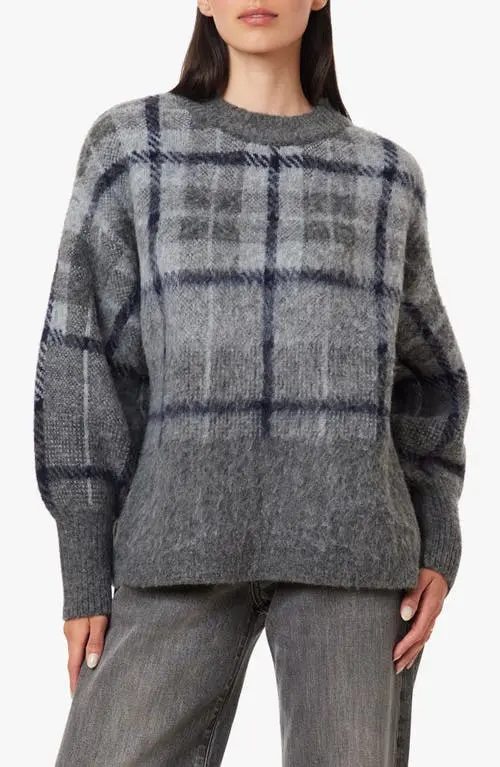 Habitual Brushed Plaid Crewneck Sweater