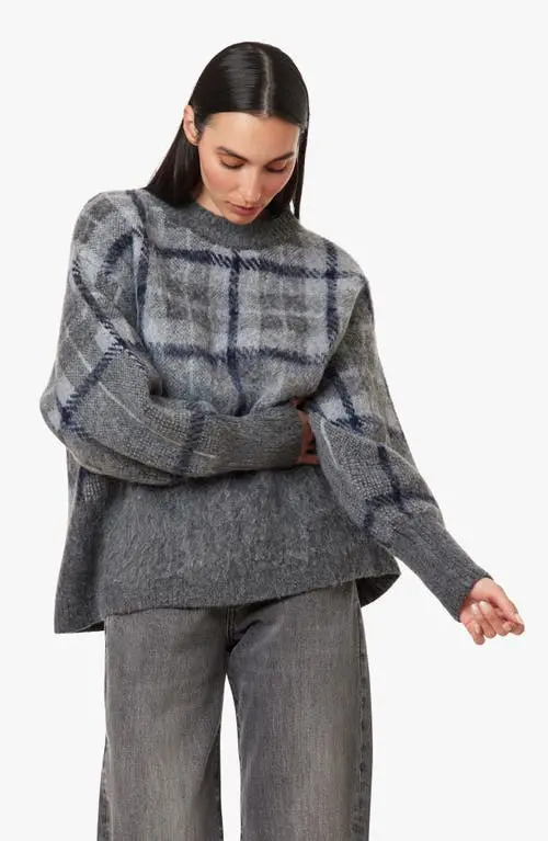 Habitual Brushed Plaid Crewneck Sweater