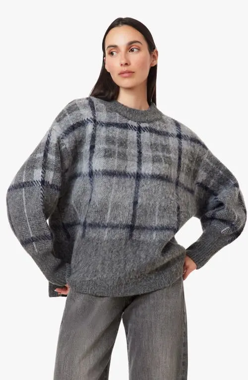 Habitual Brushed Plaid Crewneck Sweater
