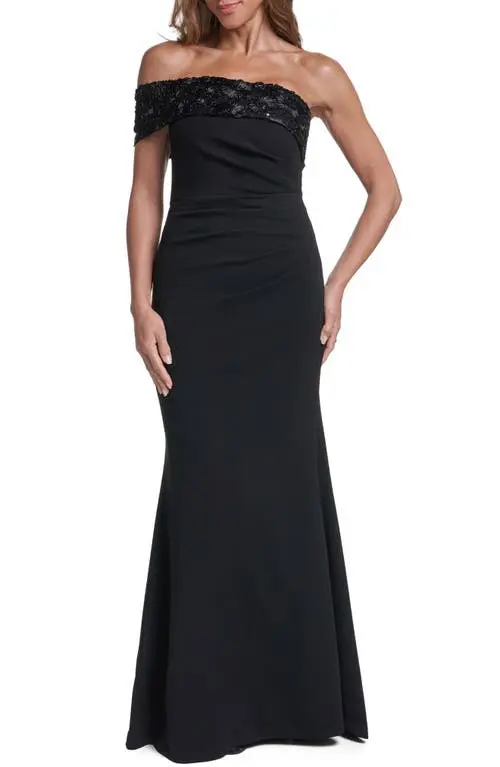 Eliza J Off The Shoulder Gown - Black