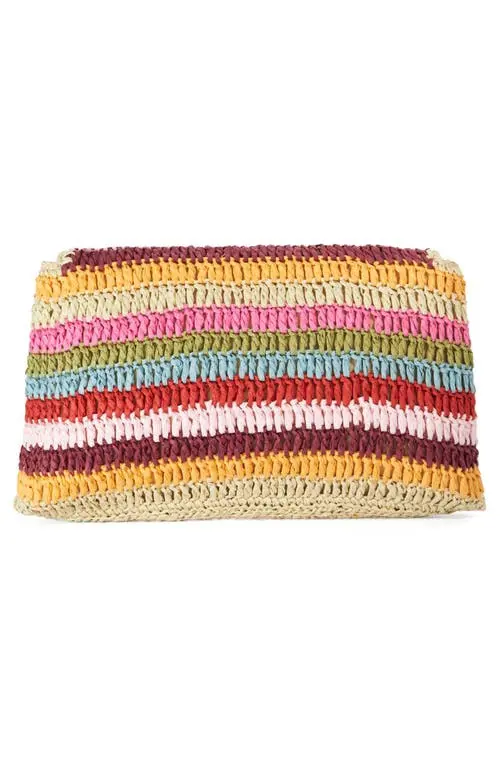 Dune London Essentials Stripe Straw Clutch