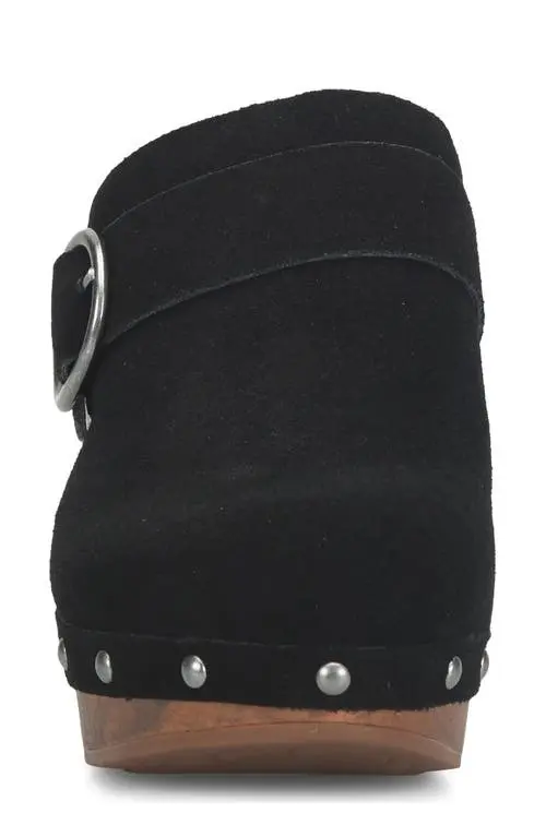 Kork-Ease® Gemnini Studded Leather Clogs - Black Suede