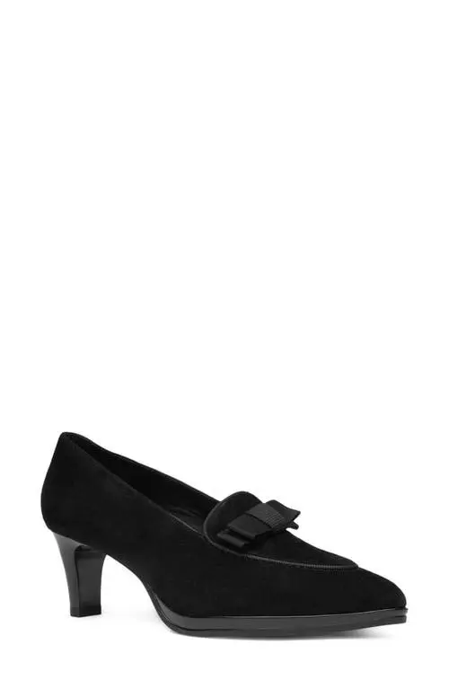ARA Azalea Pointed Toe Loafer Pump With Bow Detailing