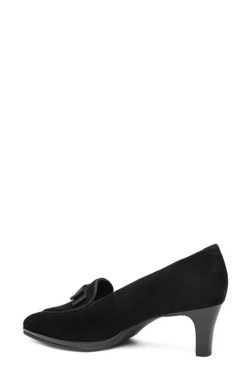 ARA Azalea Pointed Toe Loafer Pump With Bow Detailing