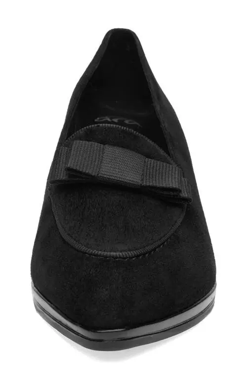 ARA Azalea Pointed Toe Loafer Pump With Bow Detailing