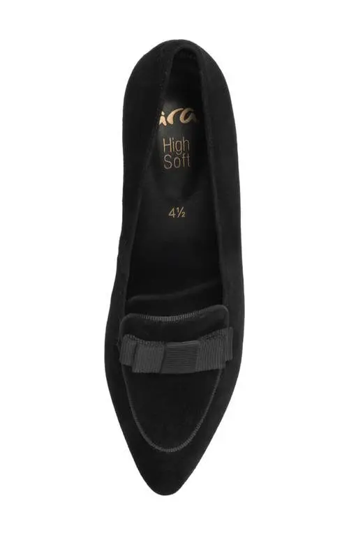 ARA Azalea Pointed Toe Loafer Pump With Bow Detailing