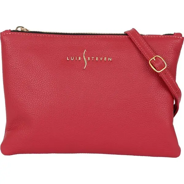 LUIS STEVEN Crossbody Leather Pouch - Red