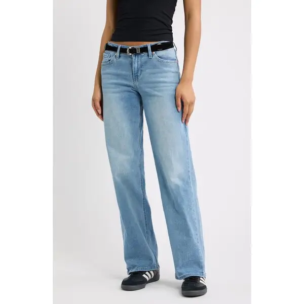 YMI Britney Belted Wide Leg Jeans - 08c - Light Medium