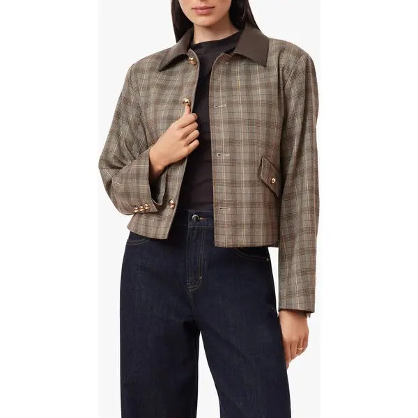 Habitual Houndstooth Check Swing Jacket