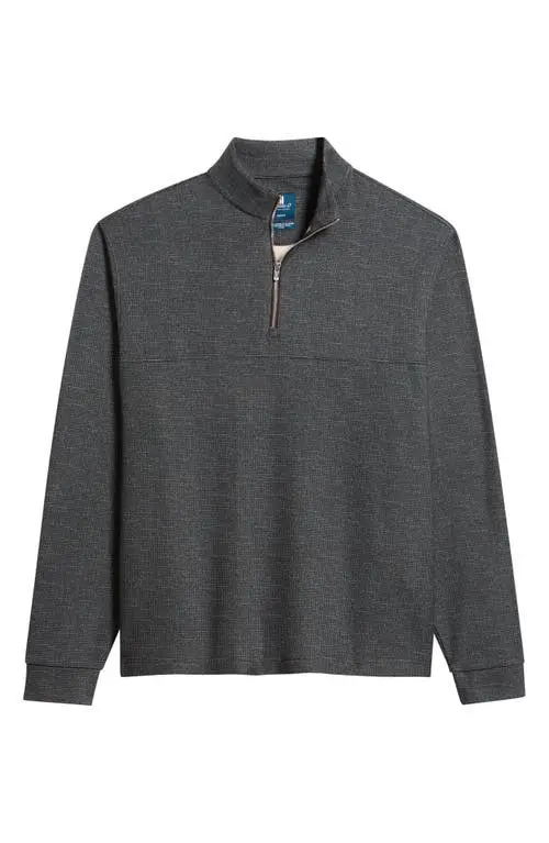 Johnnie-o Mikey Printed Check Quarter Zip Pullover - Coffee