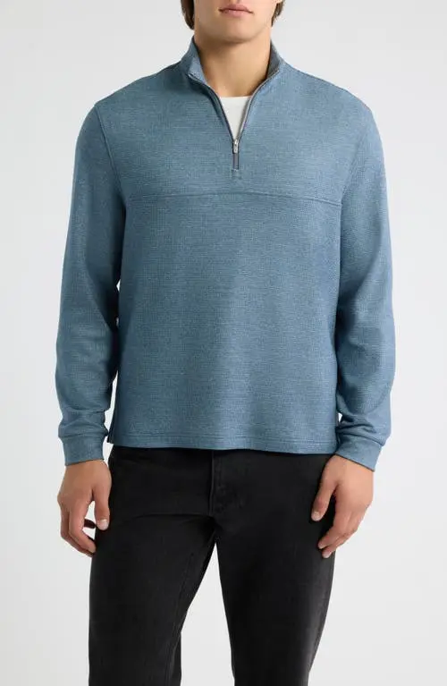 Johnnie-o Mikey Printed Check Quarter Zip Pullover - Maliblu