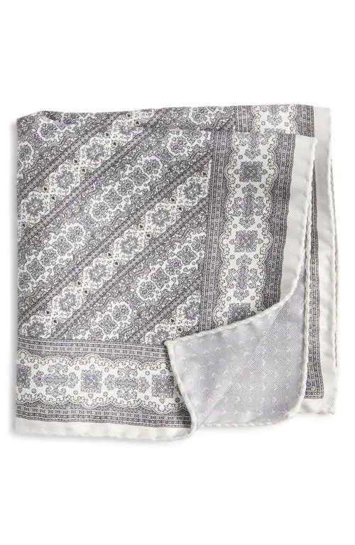 JACK VICTOR Paisley Pocket Square - Linen