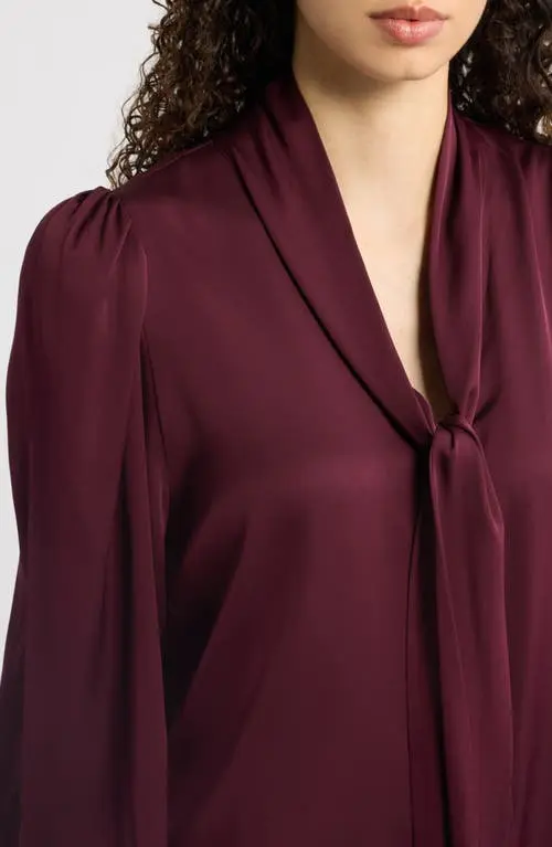 Kobi Halperin Selena Silk Pussy Bow Blouse - Berry