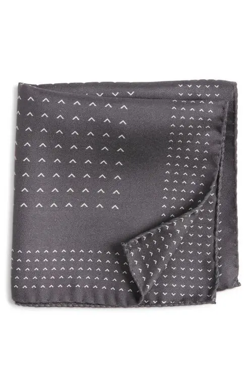 JACK VICTOR Mr. Vic Dot Pocket Square - Charcoal
