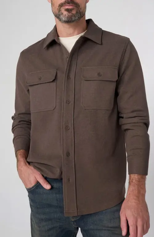 LIVERPOOL Long Sleeve Knit Button Up Shirt - Deep Earth