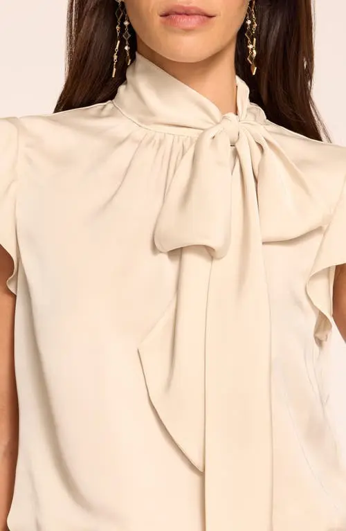 Ramy Brook Balinda Satin Tie Neck Top