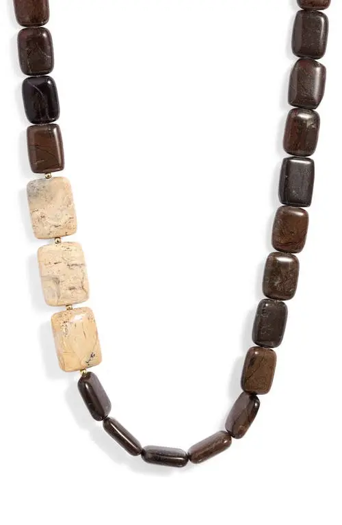 HOUSE OF OLIA Braze Gemstone Collar Necklace - Bonzite