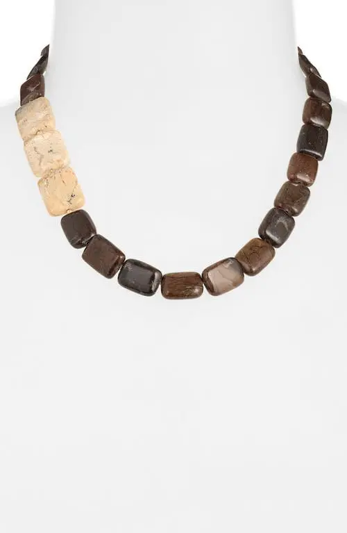 HOUSE OF OLIA Braze Gemstone Collar Necklace