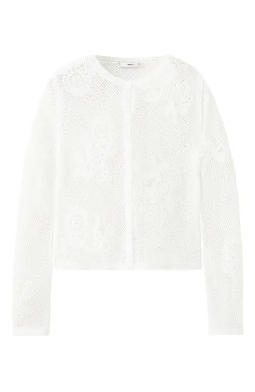 Mango Crocheted Floral Cardigan