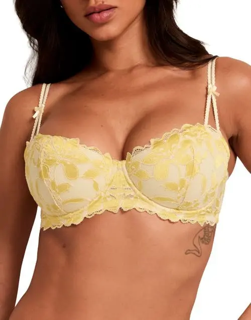 ADORE ME Mellody Push Up Balconette Bra - Light Yellow