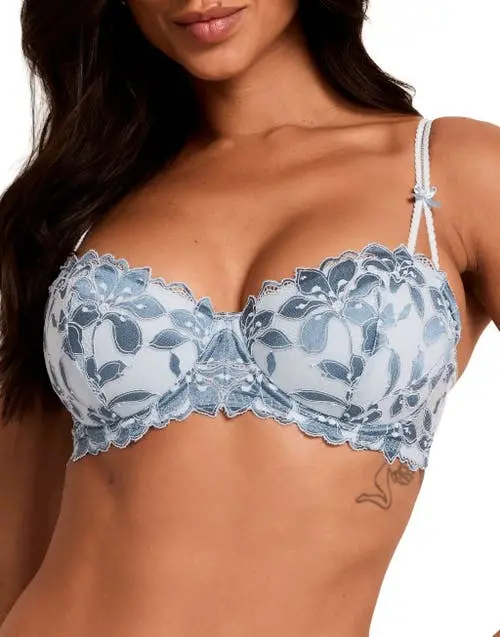 ADORE ME Mellody Push Up Balconette Bra - Medium Blue