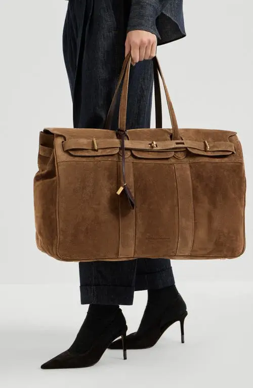 Brunello Cucinelli Explorer Travel Bag In Suede