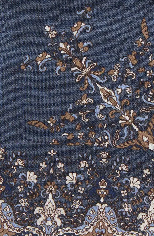 JACK VICTOR Military Floral Pocket Square - Denim