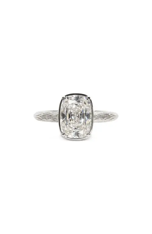 Sterling Forever Sterling Cushion Cut Cubic Zirconia Ring With Textured Band - Silver