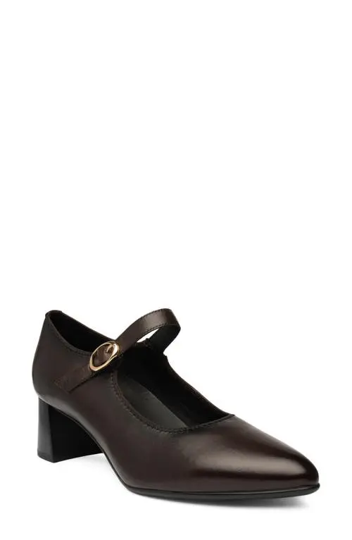 ARA Mary Jane Block Heel Pumps - Brown