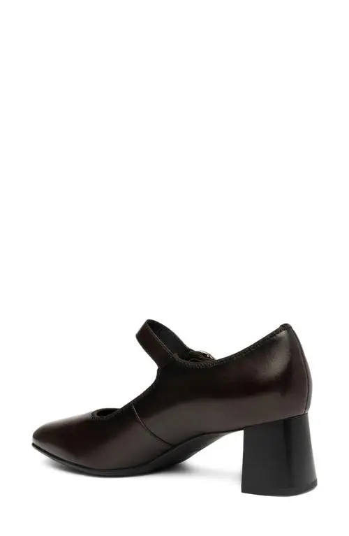 ARA Mary Jane Block Heel Pumps - Brown