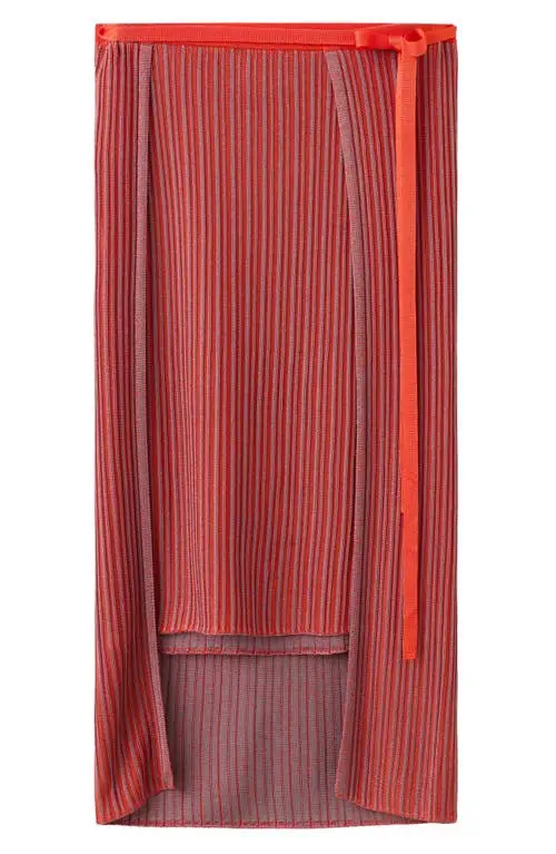 Mango Ribbed Overlay Midi Skirt