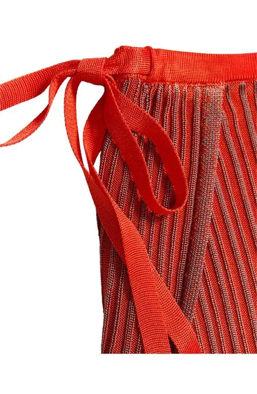 Mango Ribbed Overlay Midi Skirt