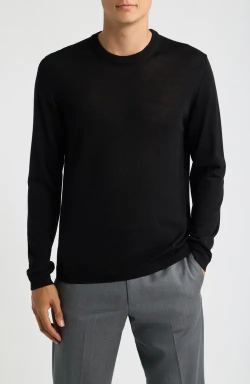 JACK VICTOR Wool & Silk Crewneck Sweater - Black