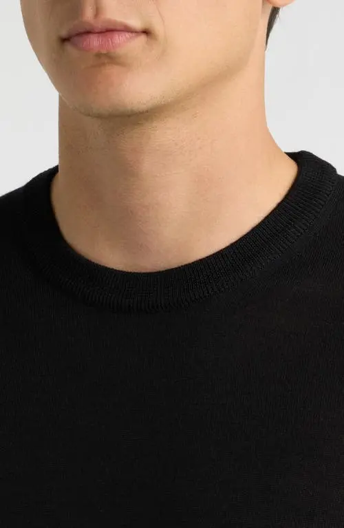 JACK VICTOR Wool & Silk Crewneck Sweater - Black