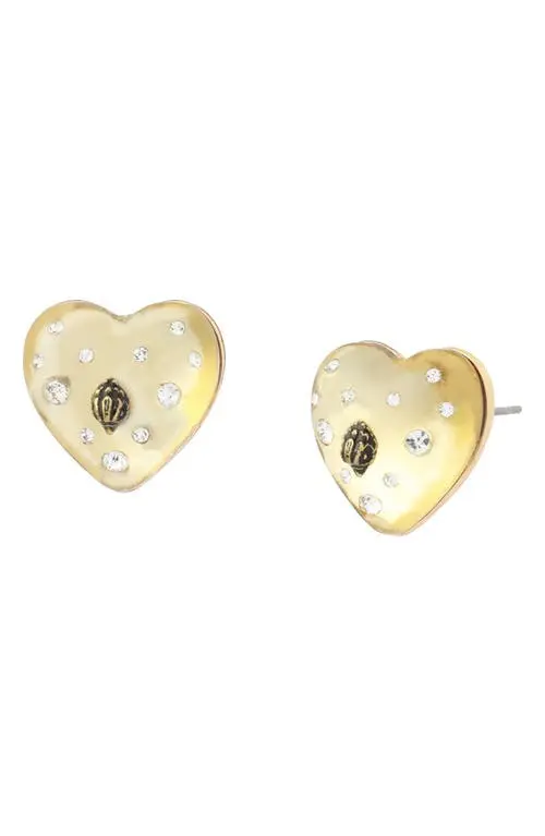 Kurt Geiger Resin Heart Stud Earrings