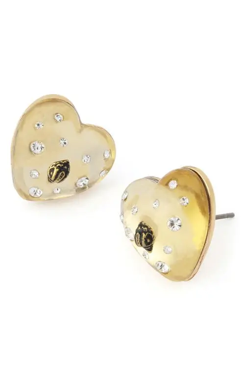 Kurt Geiger Resin Heart Stud Earrings