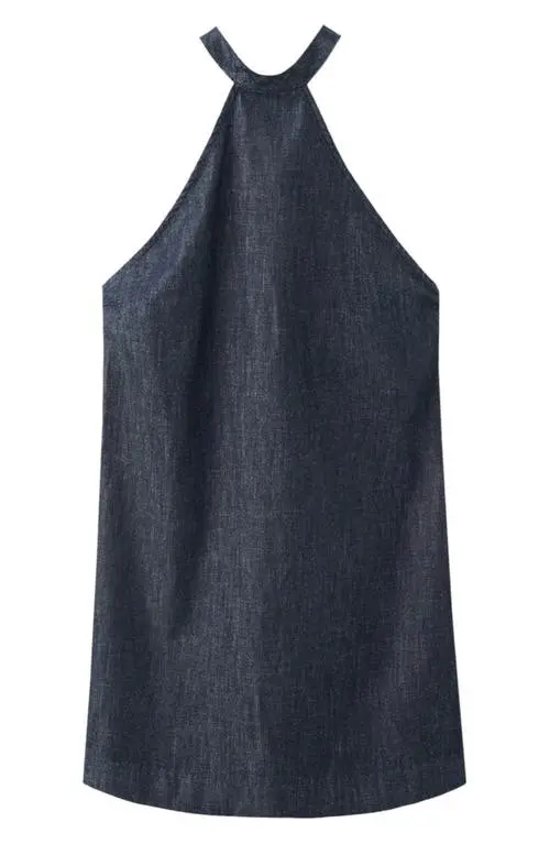 Mango Halter Neck Denim Minidress