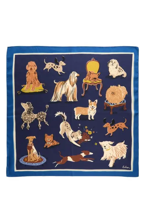 Echo Doggie Daycare Silk Bandana - Navy