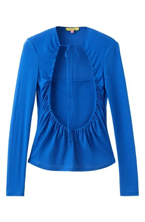 Mango Gathered Overlay Long Sleeve Top