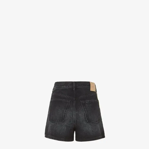 Fendi Slim-fit Denim Shorts - Black