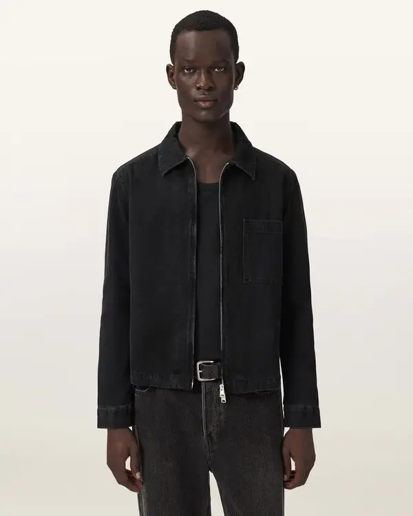 ALLSAINTS Dolwen Long Sleeve Zip Up Shirt