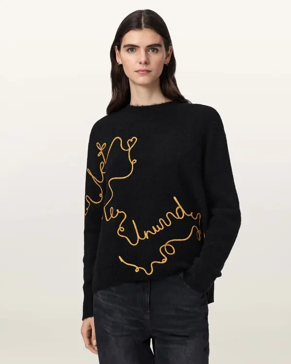ALLSAINTS Unwind Relaxed Alpaca Blend Sweater