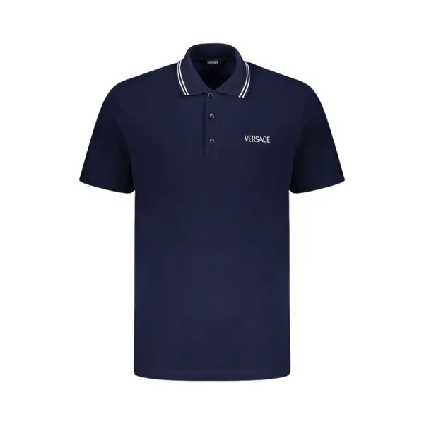 Versace Embroidered Cotton Polo Shirt
