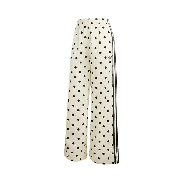 Adidas Satin Polka Dot Wide Leg Pants - White