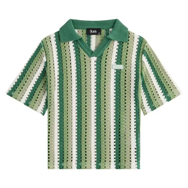 Kith Open Knit Pullover Polo 'sage