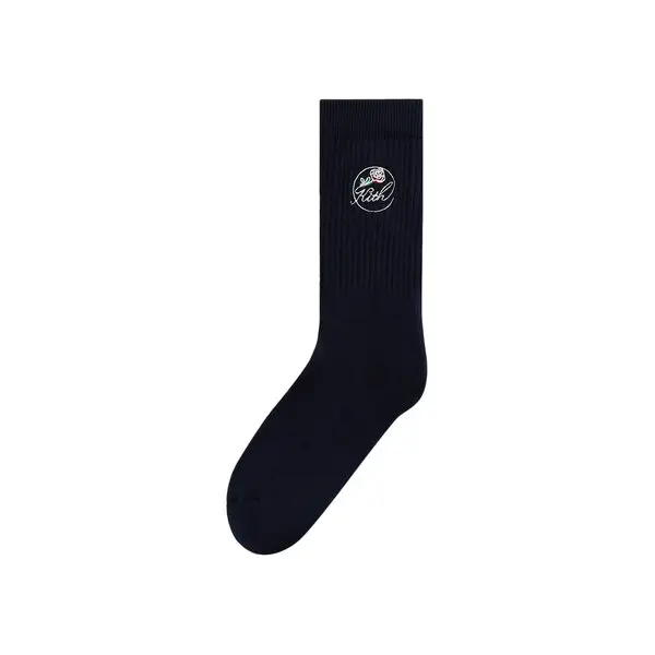 Kith Rose Script Cotton Crew Socks - Black